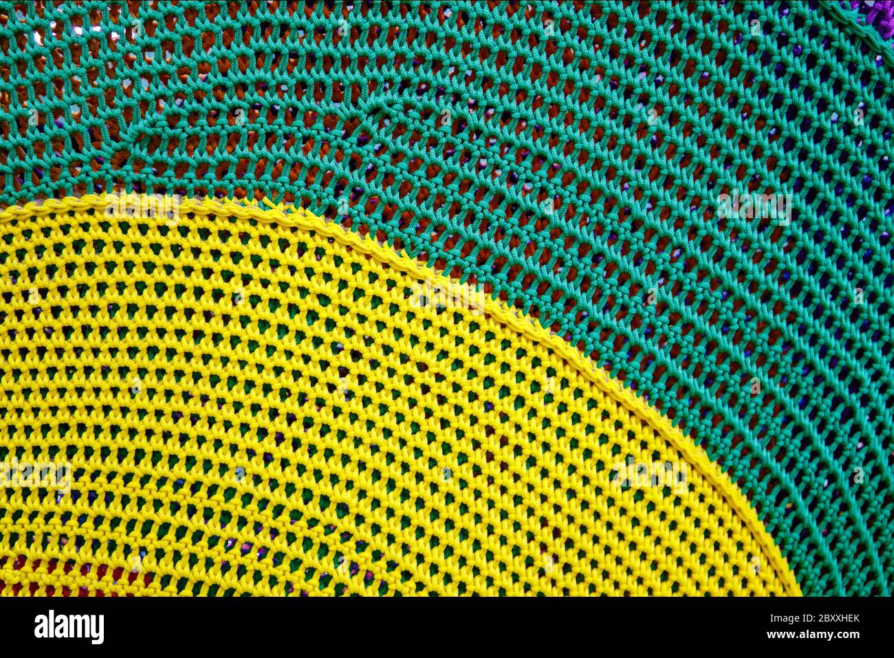 Crochet pattern, a close up of a simple colorful knitting pattern for ...