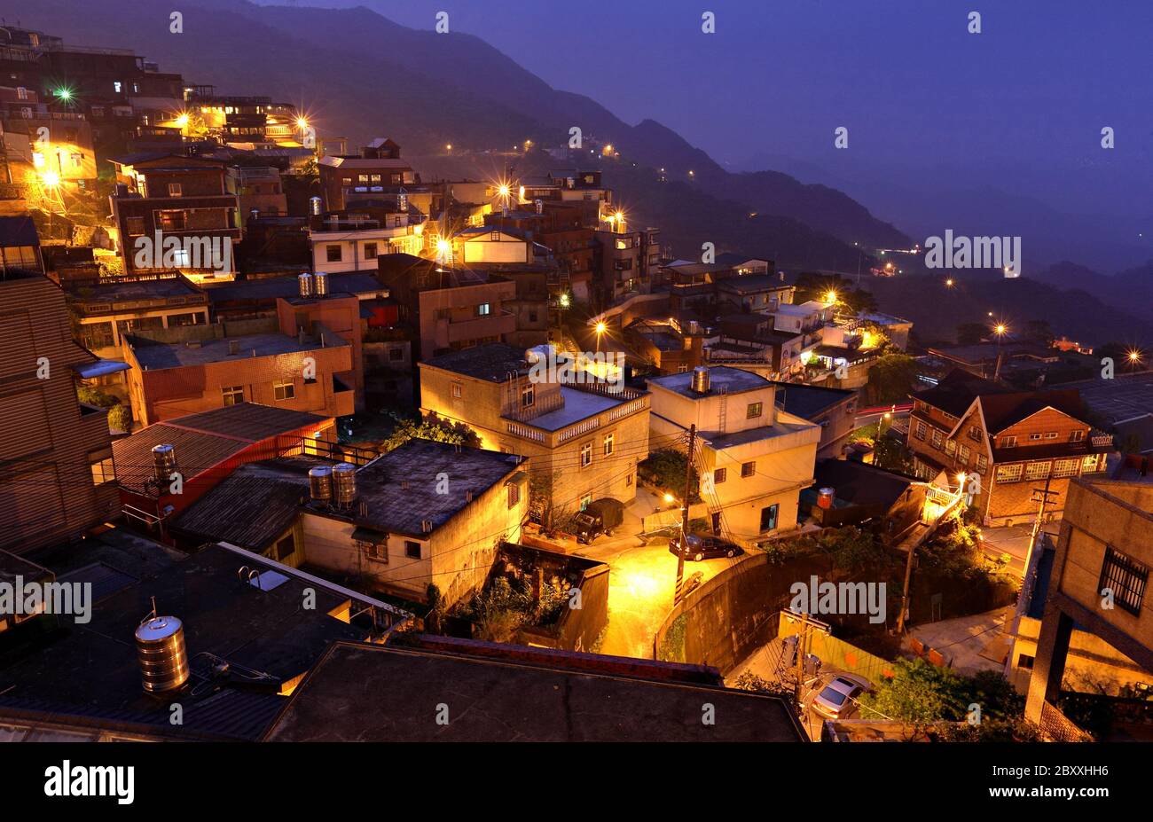 Jiufen at night , village in Taiwan Stock Photo - Alamy