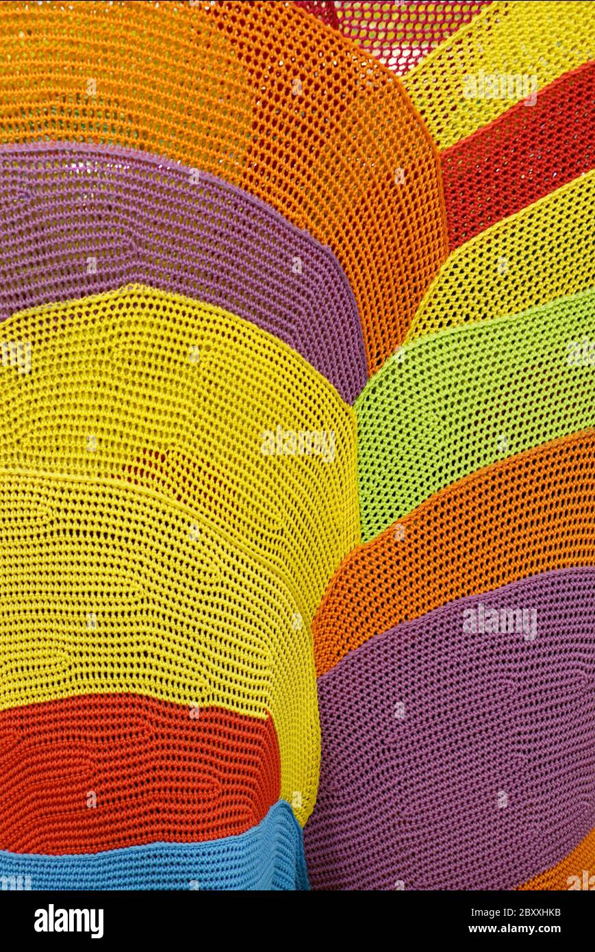 Crochet pattern, a close up of a simple colorful knitting pattern for ...