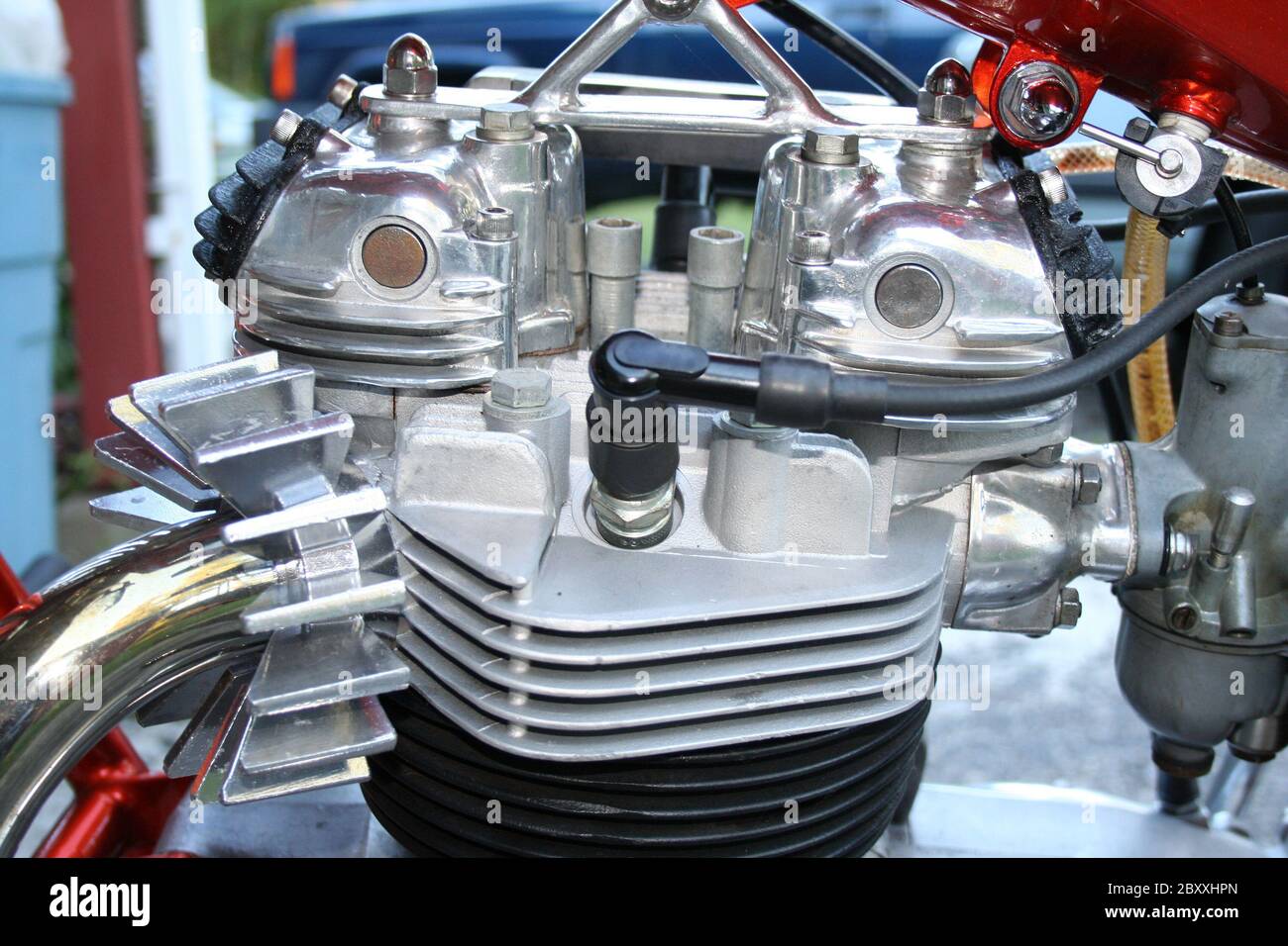 A close up image of a Motorcycle Engine Stock Photo - Alamy