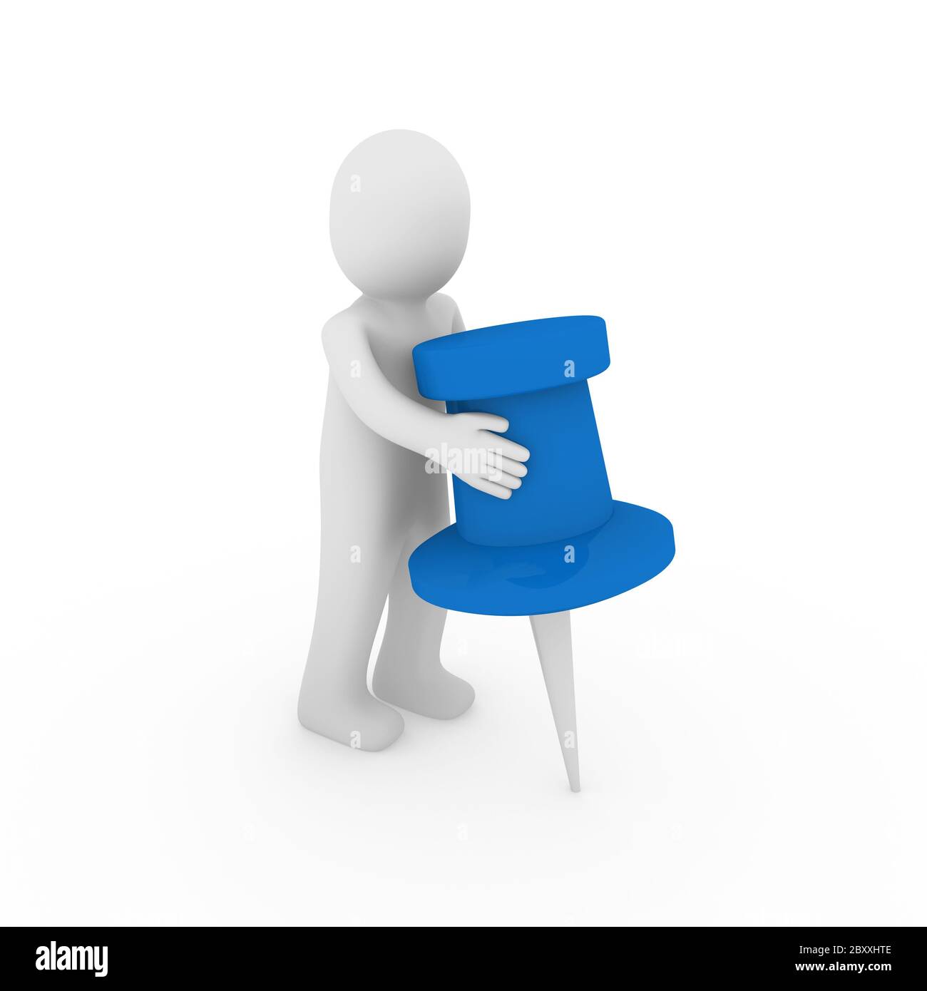3d human man blue tack Stock Photo - Alamy