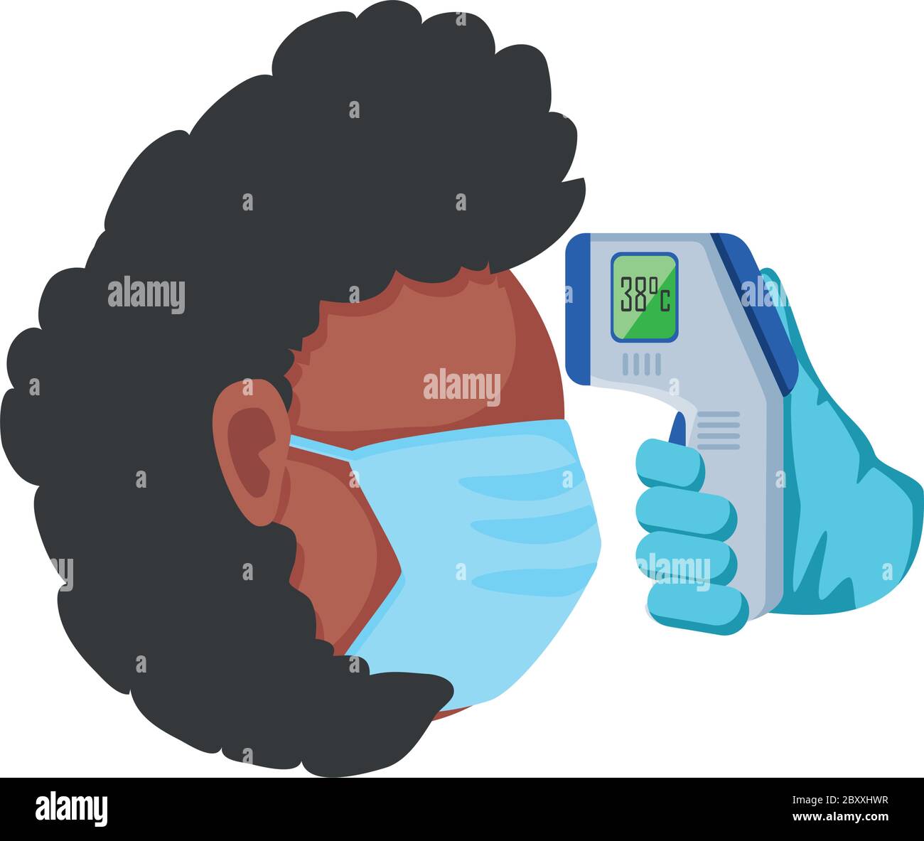 temperature test with infrared thermometer on white background vector ...