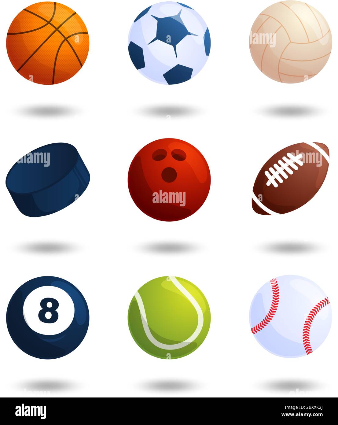 Realistic sports balls vector big set isolated on white background ...