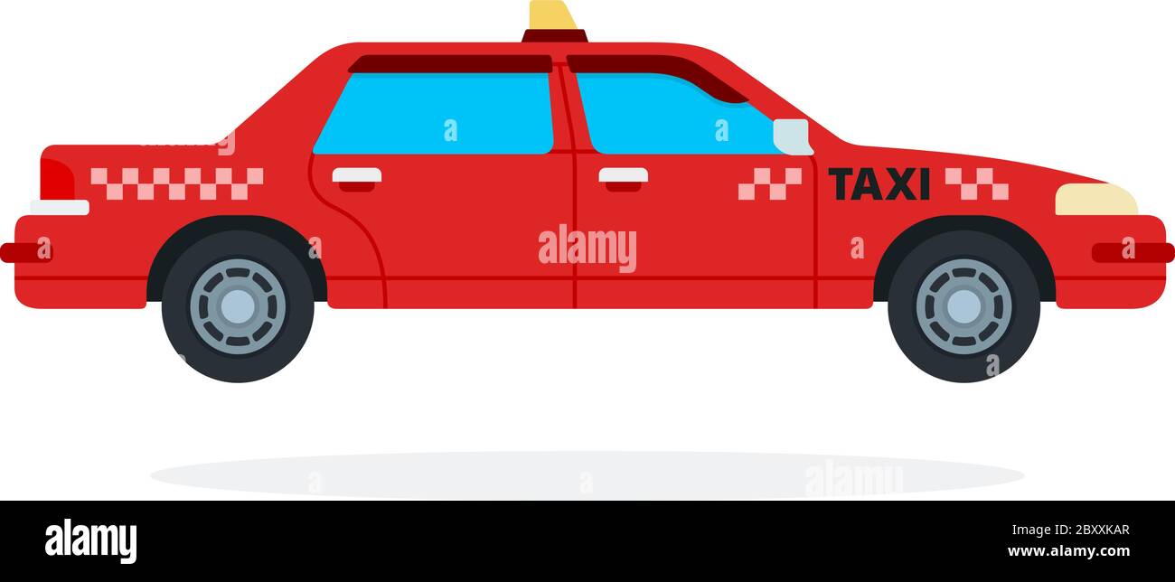 Red urban taxi vector flat isolated Stock Vector Image & Art - Alamy