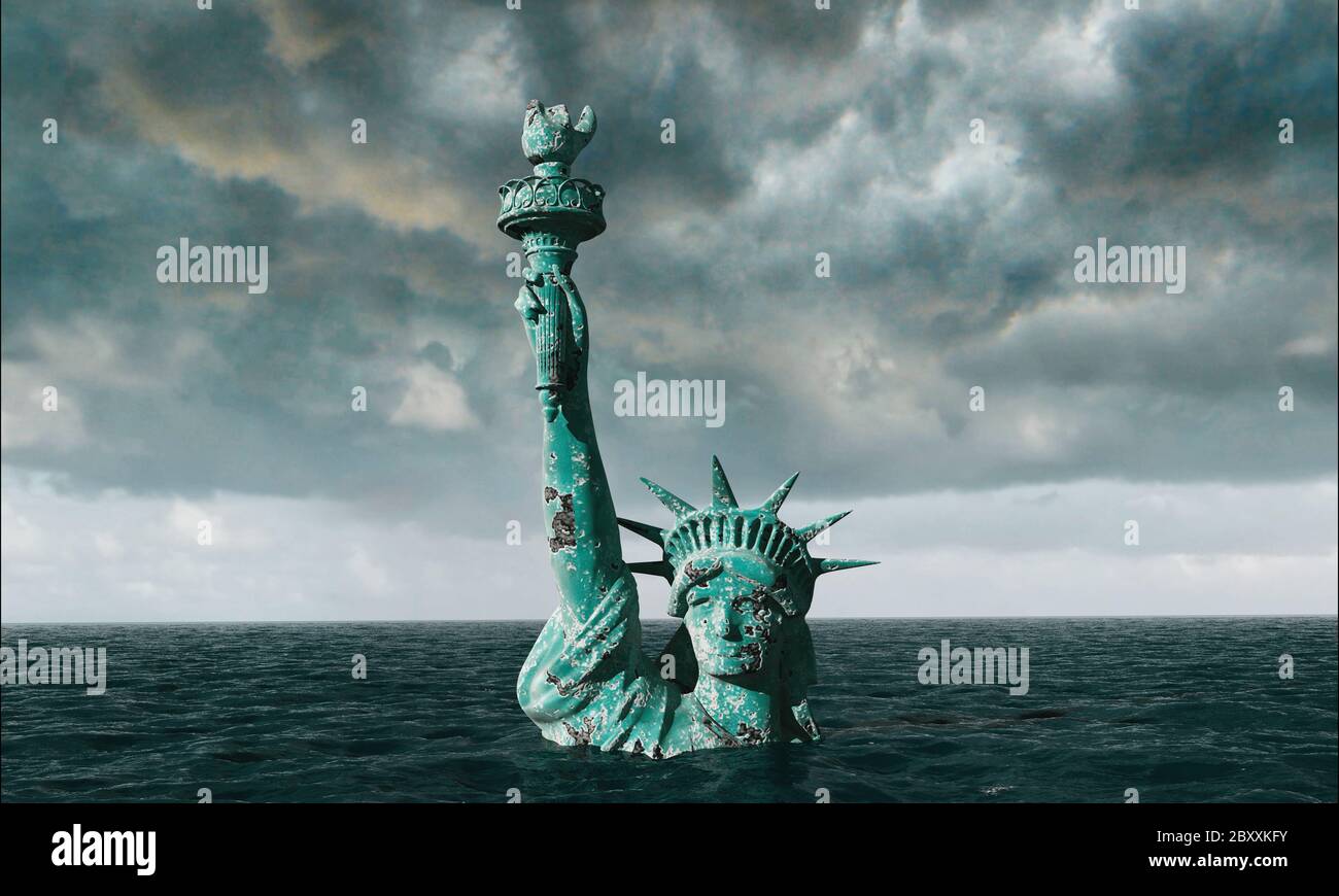 Statue of liberty under water hi-res stock photography and images - Alamy
