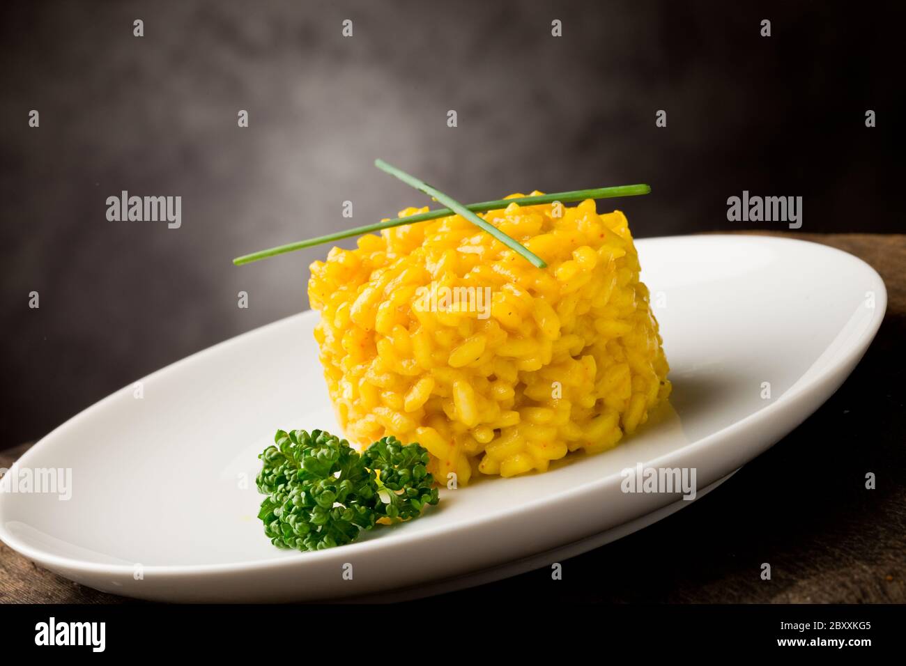 Risotto with saffron Stock Photo - Alamy