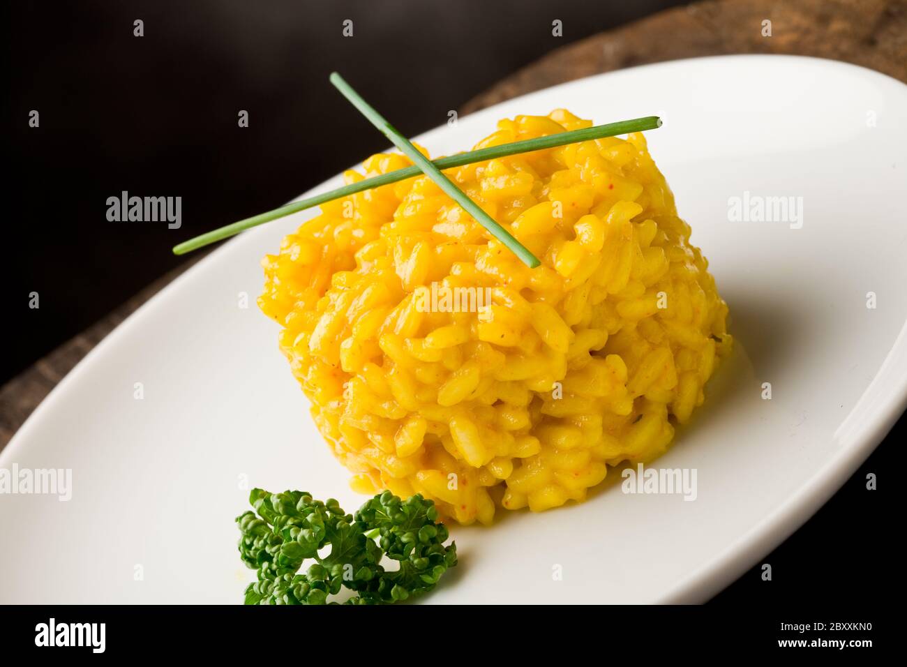 Risotto with saffron Stock Photo - Alamy