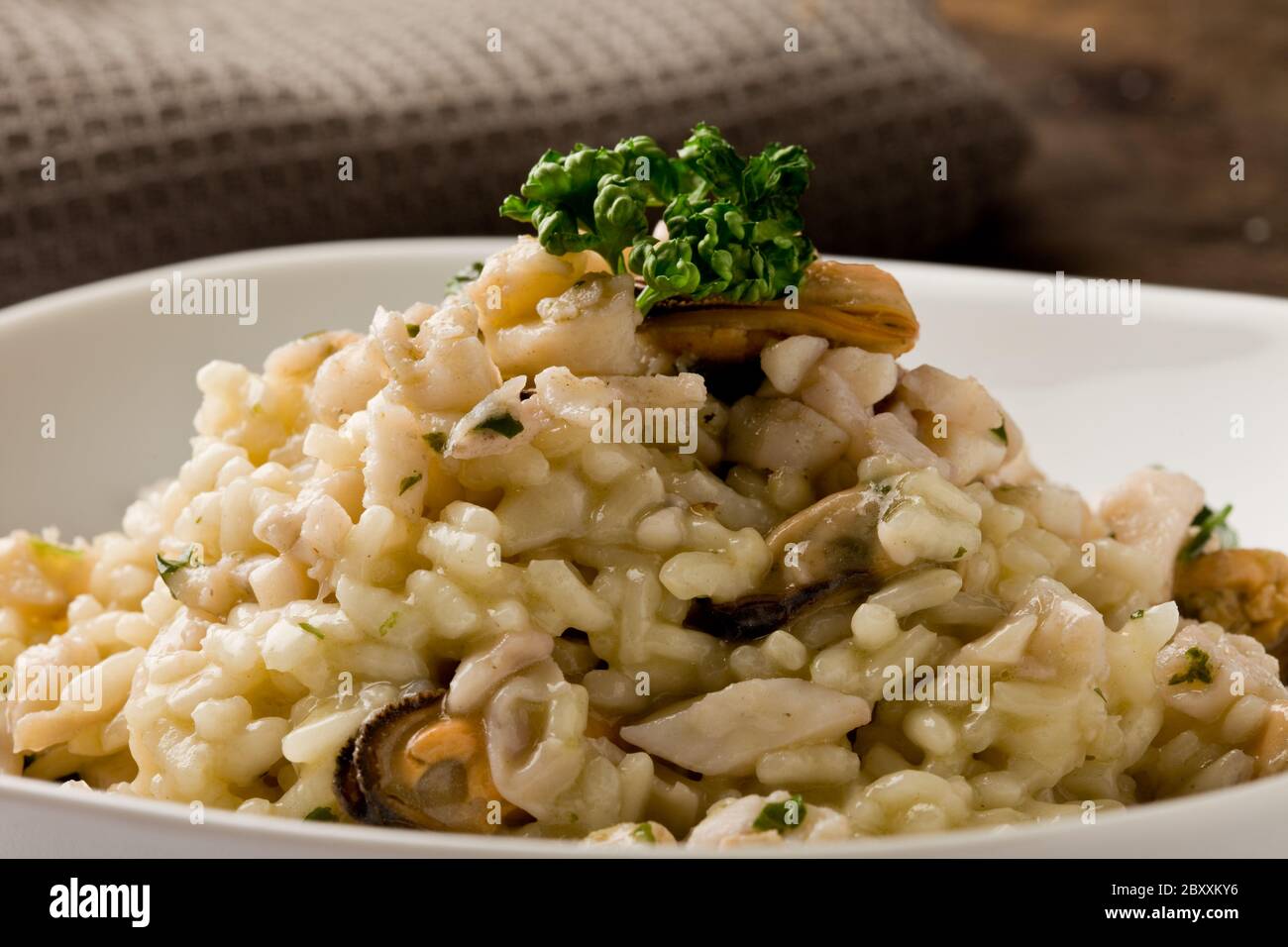 Risotto with Seafood Stock Photo - Alamy