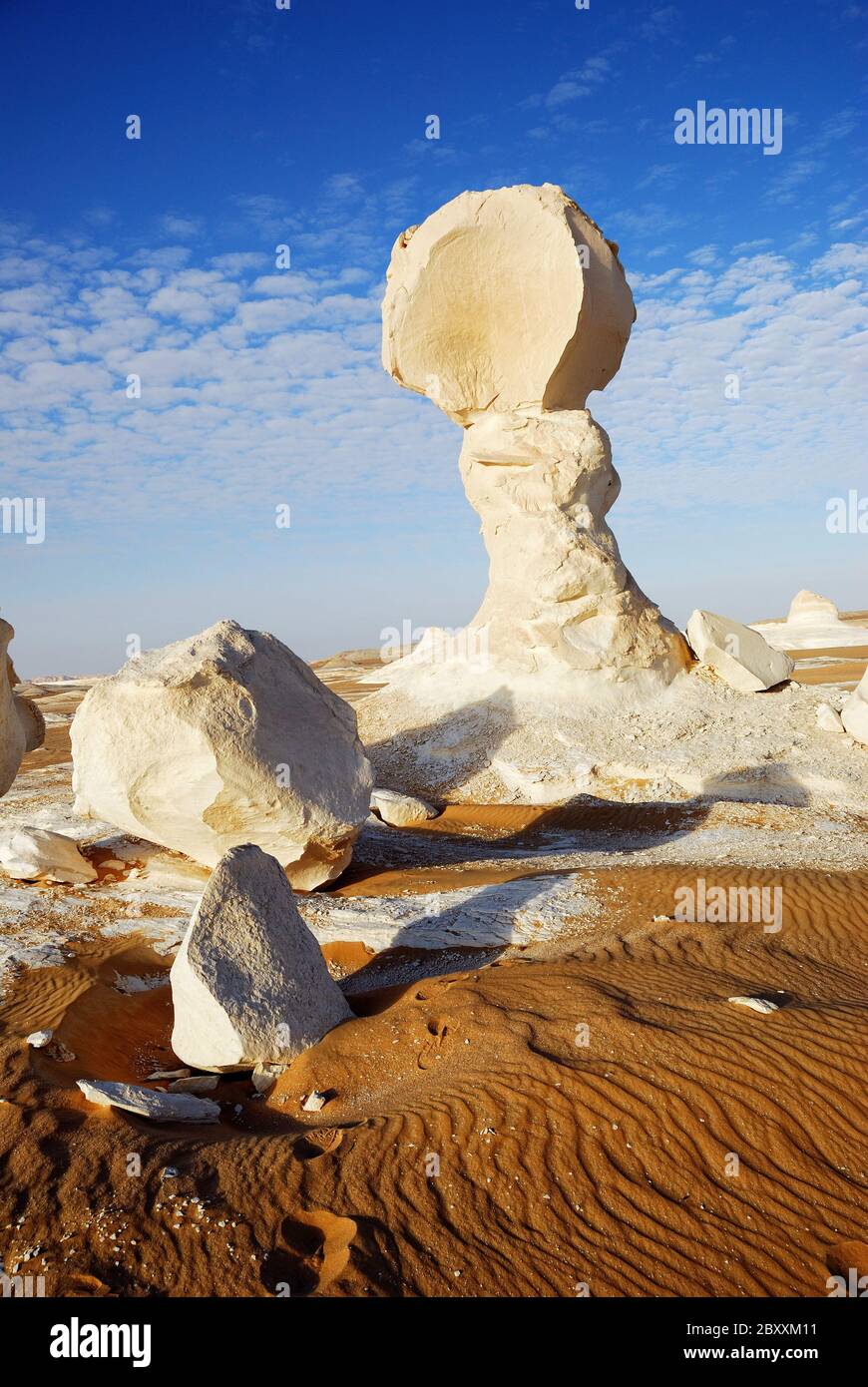 The limestone formation in White desert, Sahara, Egypt Stock Photo - Alamy