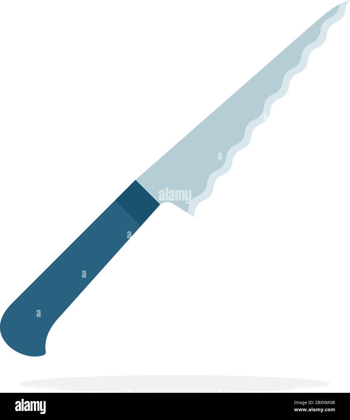 Knife with a serrated blade vector flat material design isolated object ...