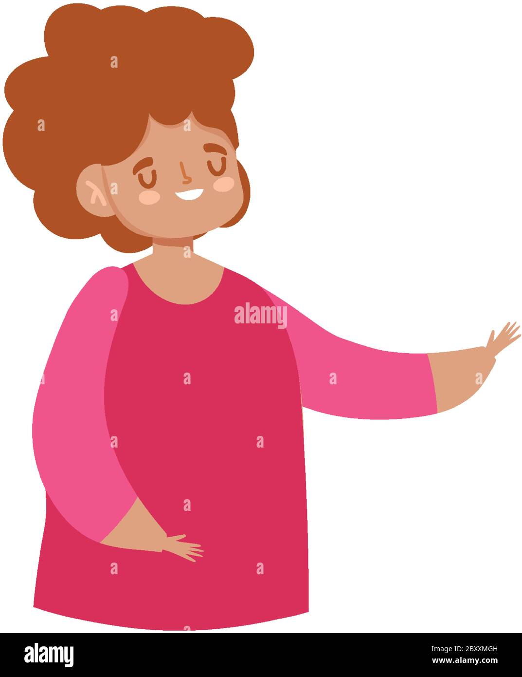 young woman character cartoon female figure isolated design icon vector ...