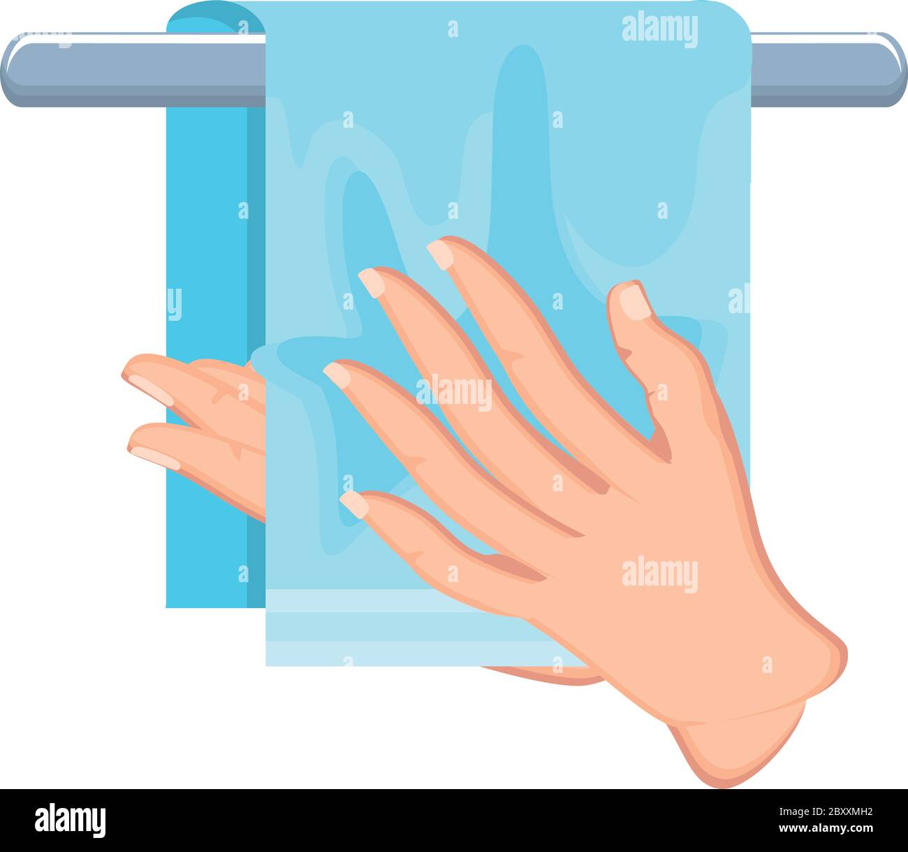 hand cleaning with towel on white background vector illustration design ...