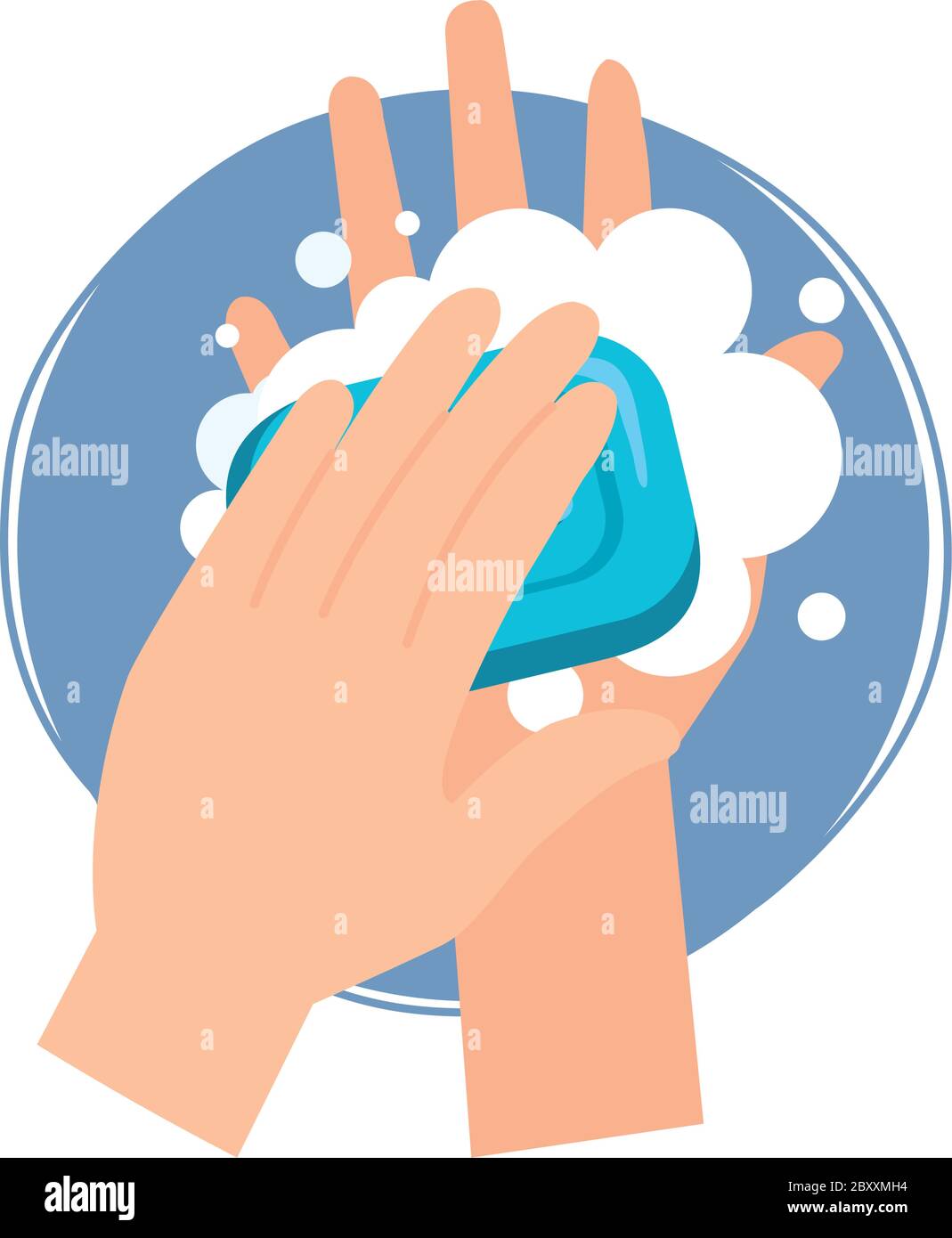Isolated hands washing with soap bar vector design Stock Vector Image ...
