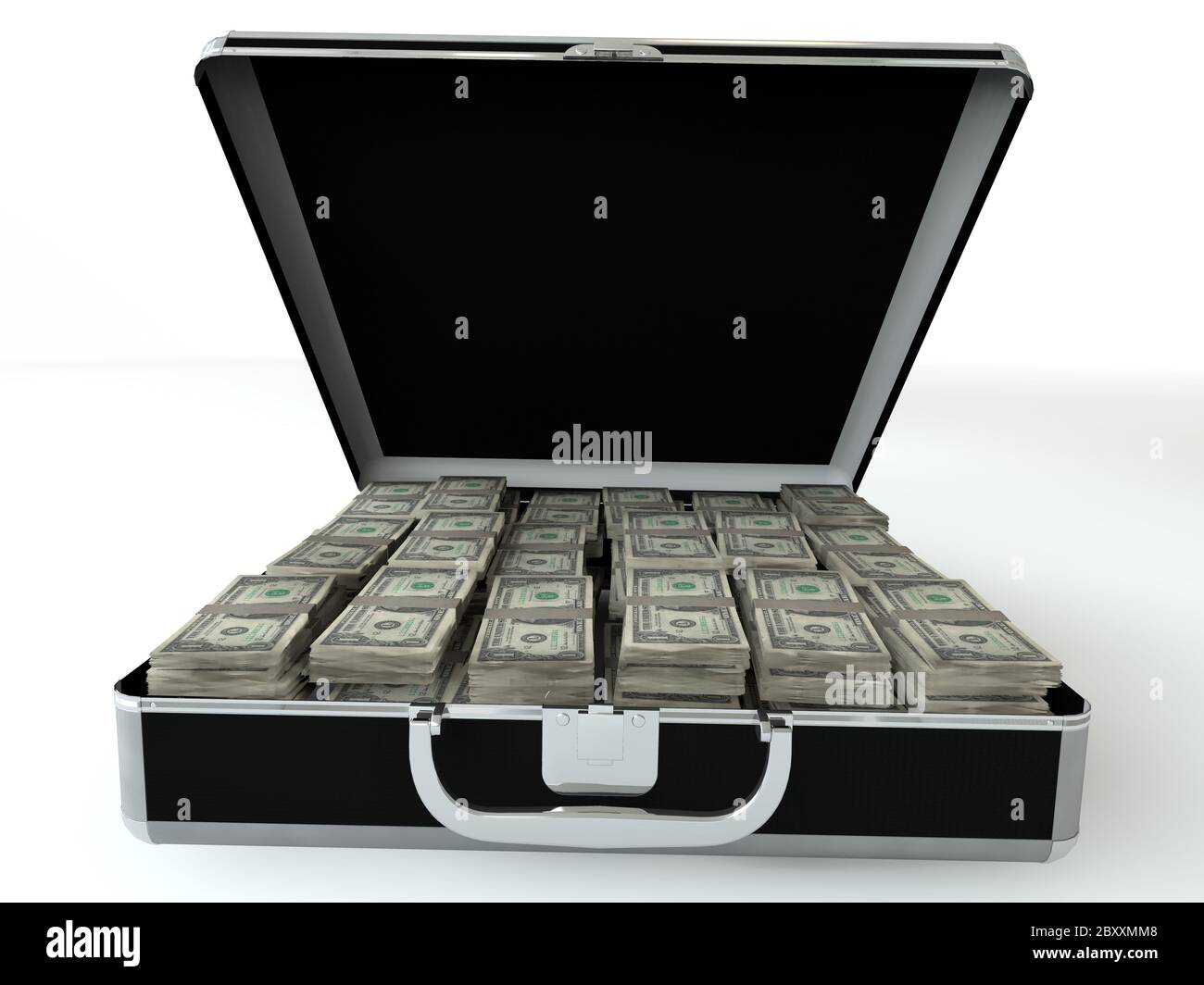 Open case full dollars cash hi-res stock photography and images - Alamy