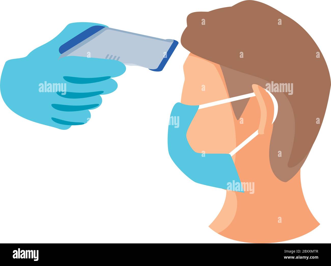 Forehead Thermometer Stock Vector Images - Alamy