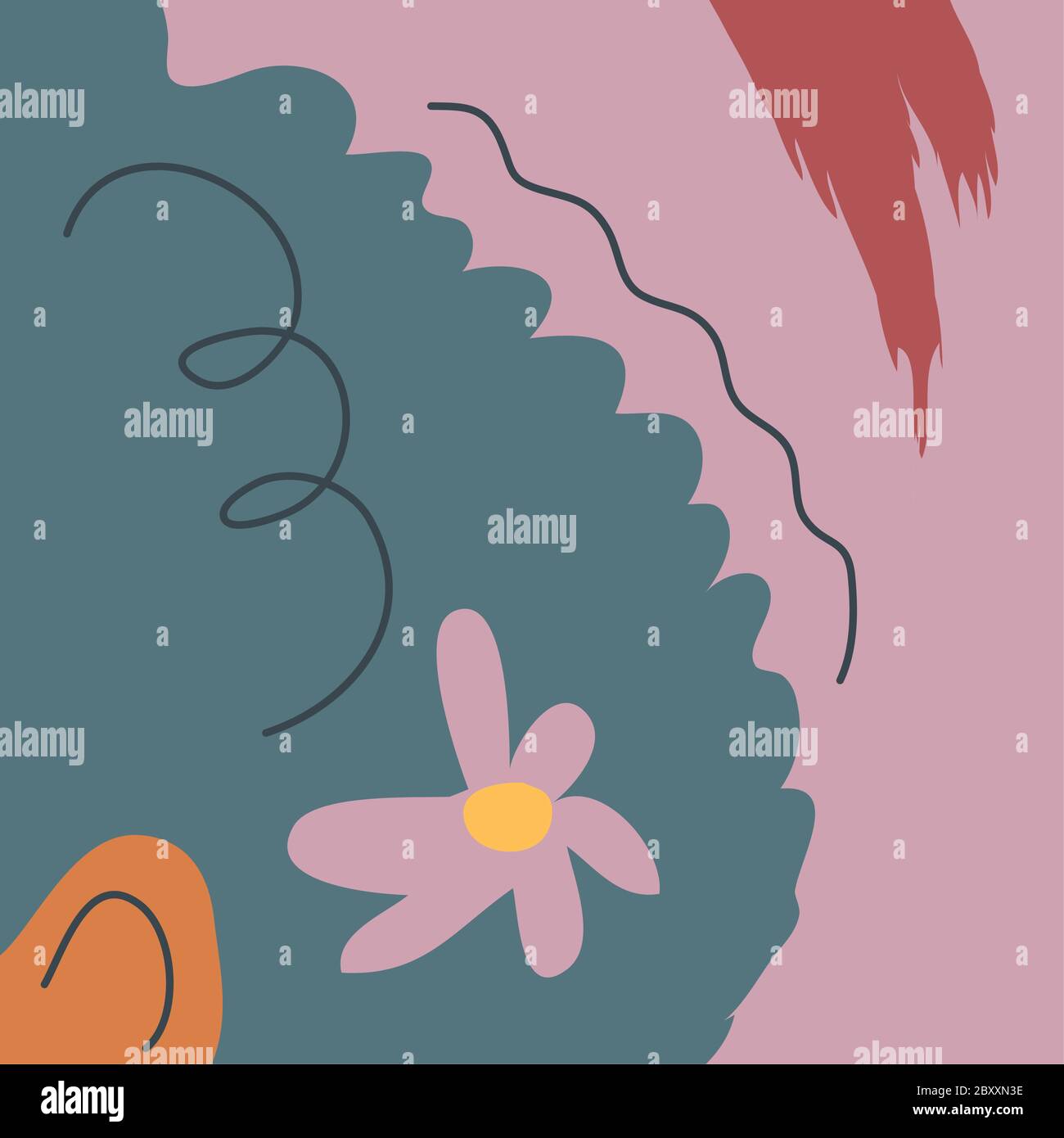 abstract background, drawn with various shapes and doodle objects ...