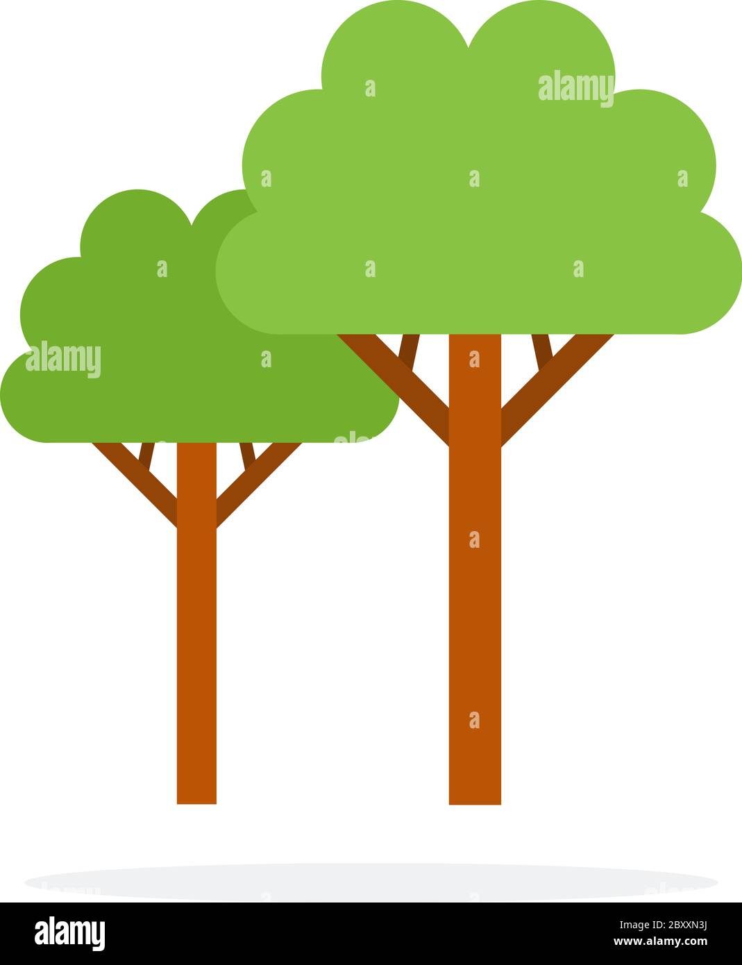 Trees vector flat material design isolated object on white background ...
