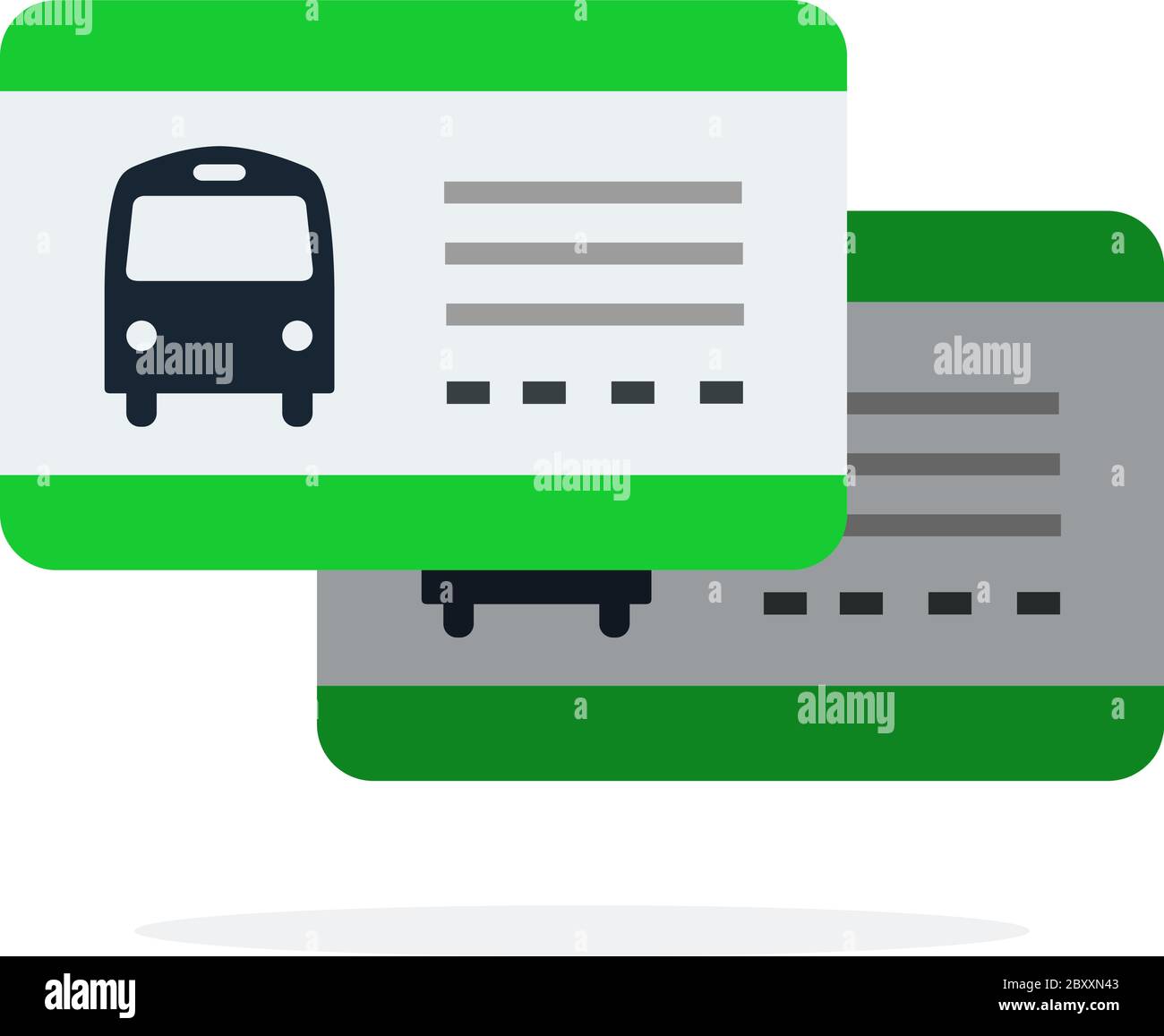 Bus cards vector flat material design isolated object on white background Stock Vector Image ...