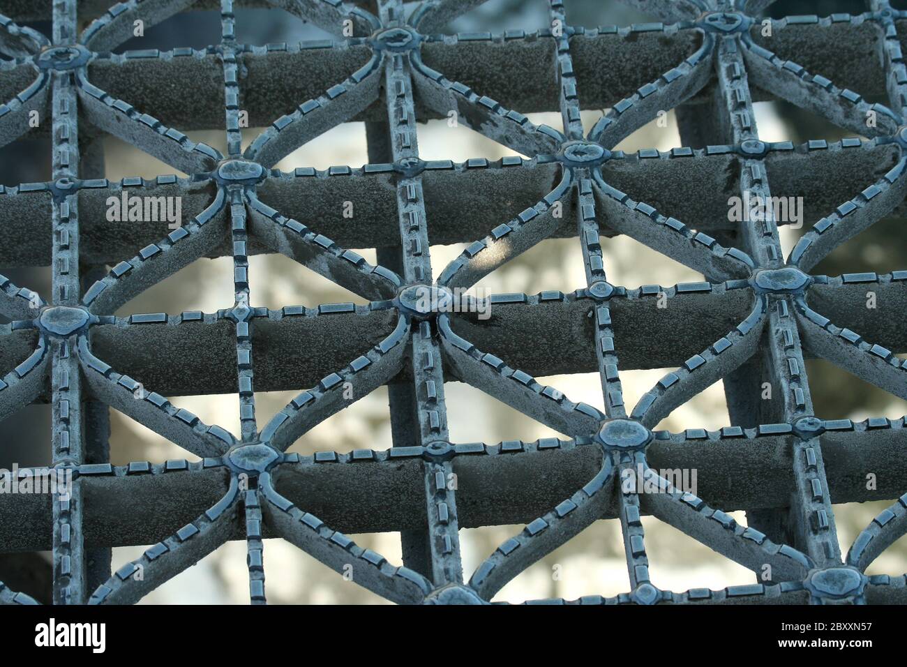A Metal bridge grating abstract backgound Stock Photo - Alamy