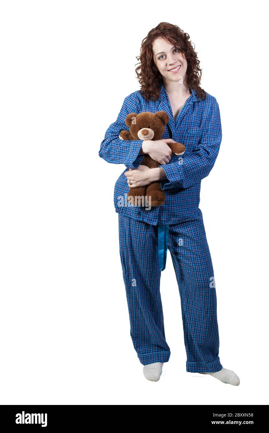 Woman Hugging Teddy Bear Stock Photo - Alamy
