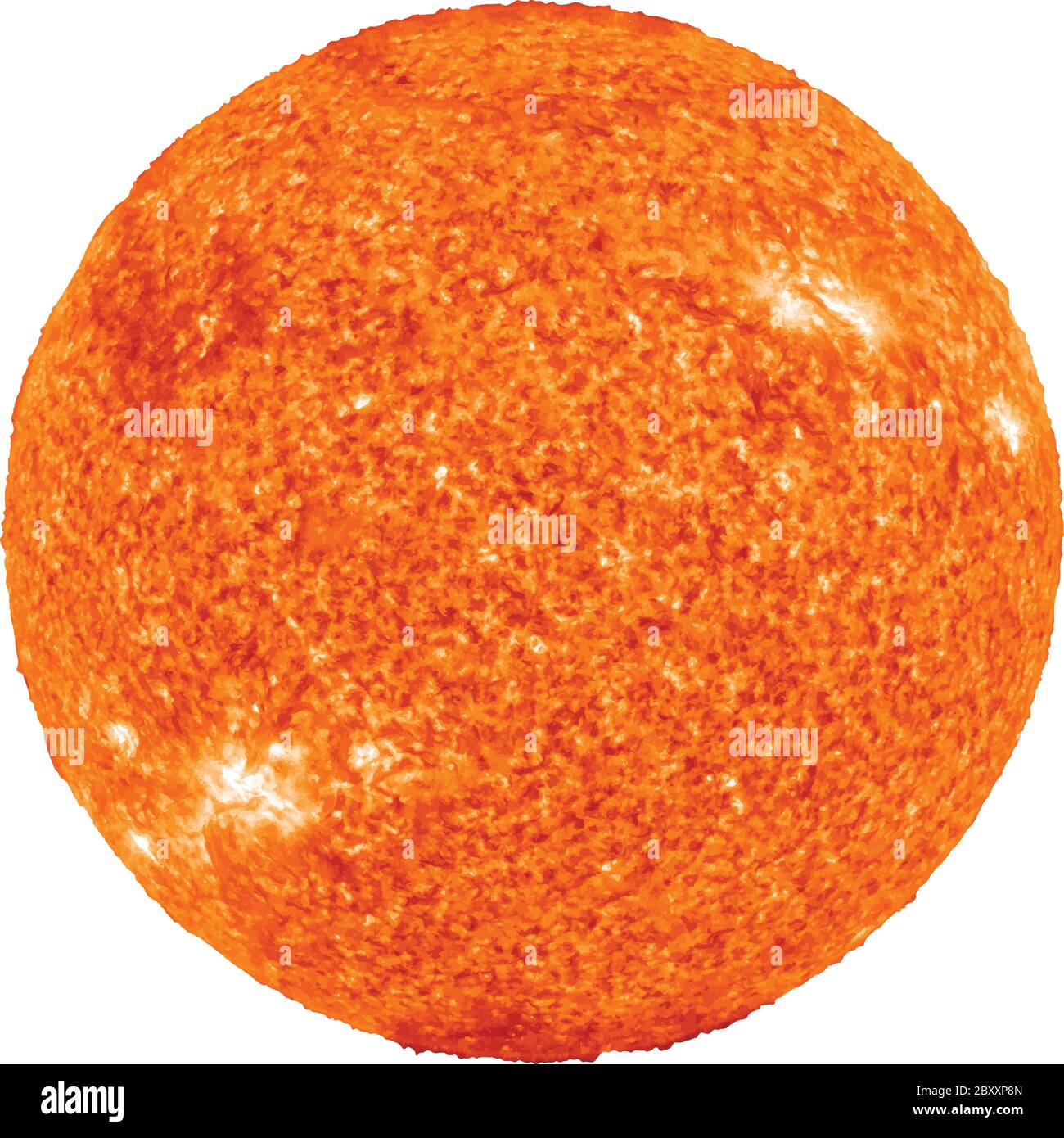 Bright and hot orange sun isolated on white background Stock Vector ...