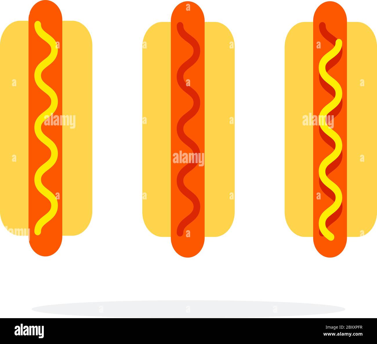 Hot dog with mustard hot dog with ketchup hot dog with mustard and ...