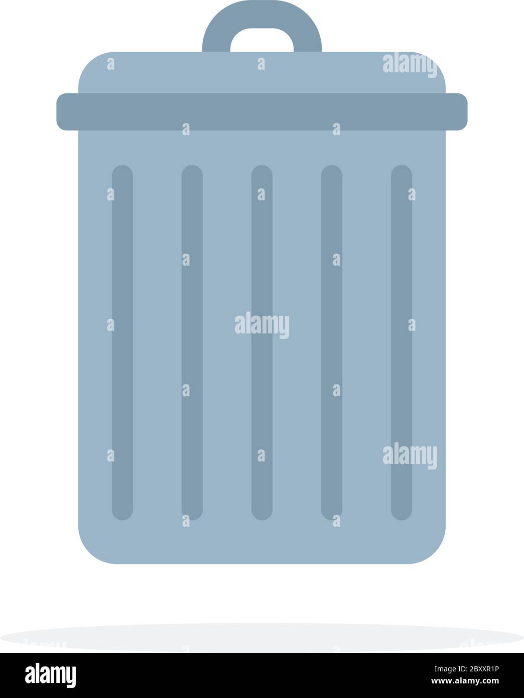 Trash can vector flat material design isolated object on white ...