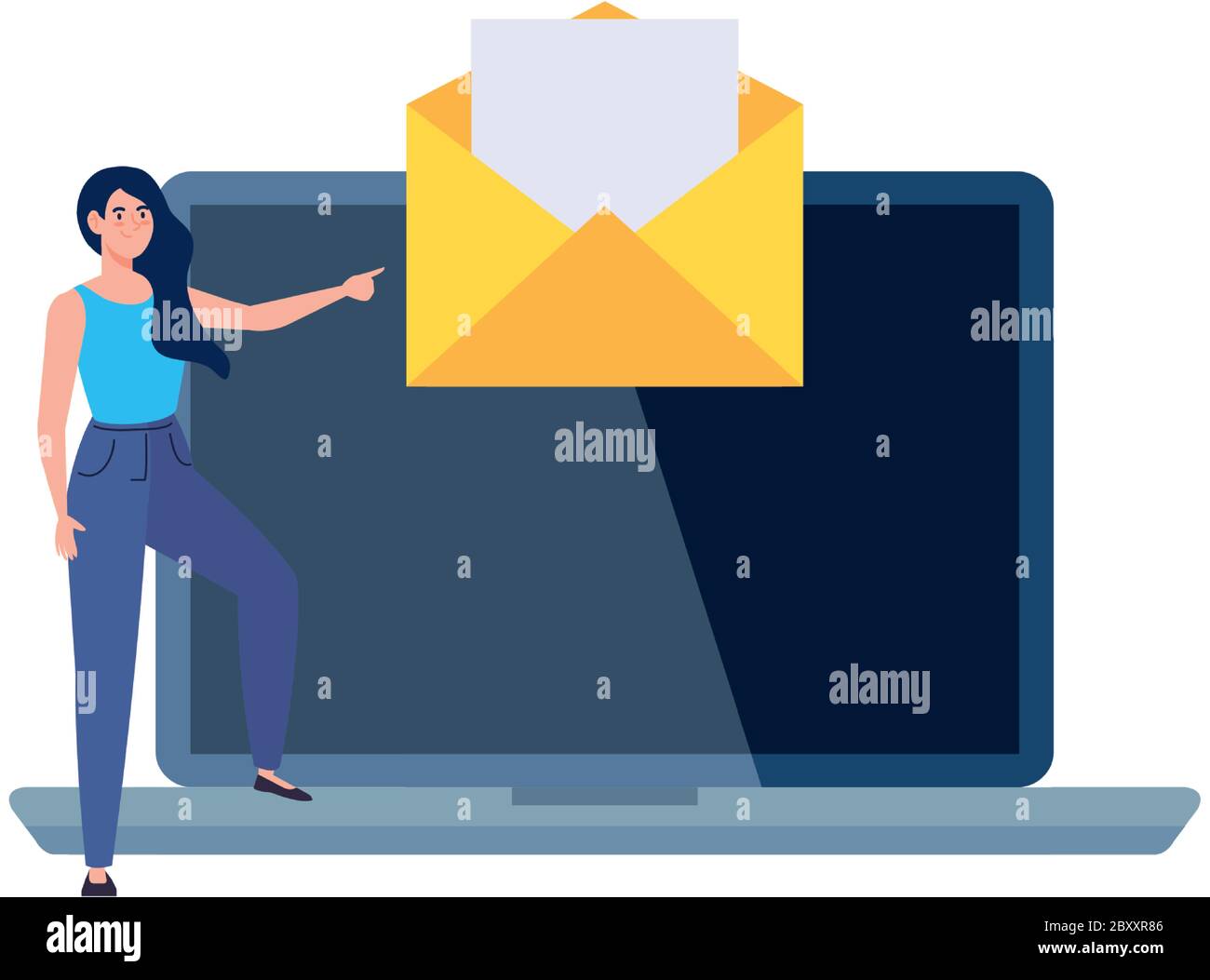Woman writing on document Stock Vector Images - Alamy