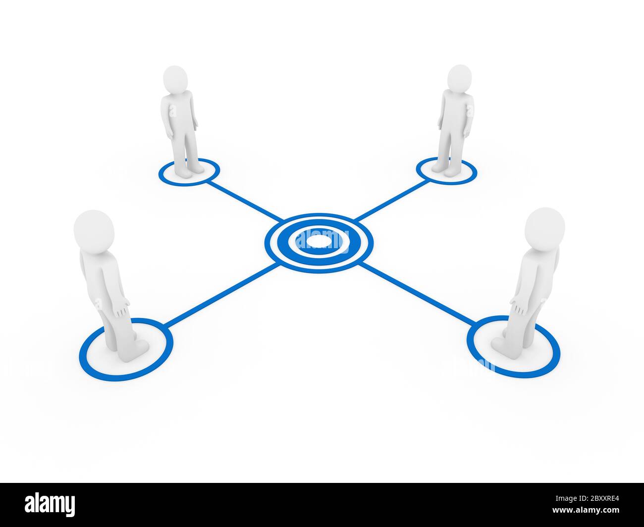 3d men connection blue Stock Photo - Alamy