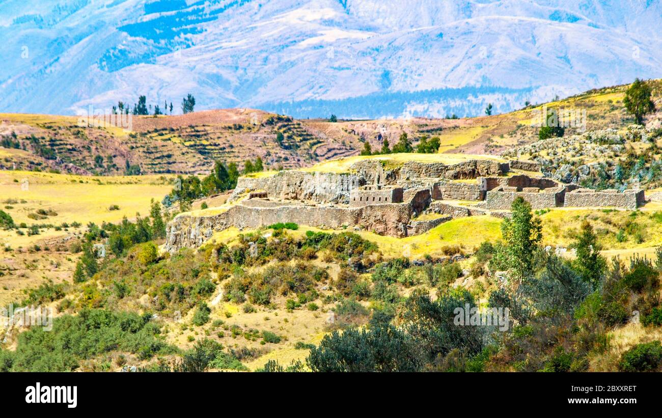 Puca Pucara ruins near Cuzco City, Peru. Panoramic view Stock Photo - Alamy