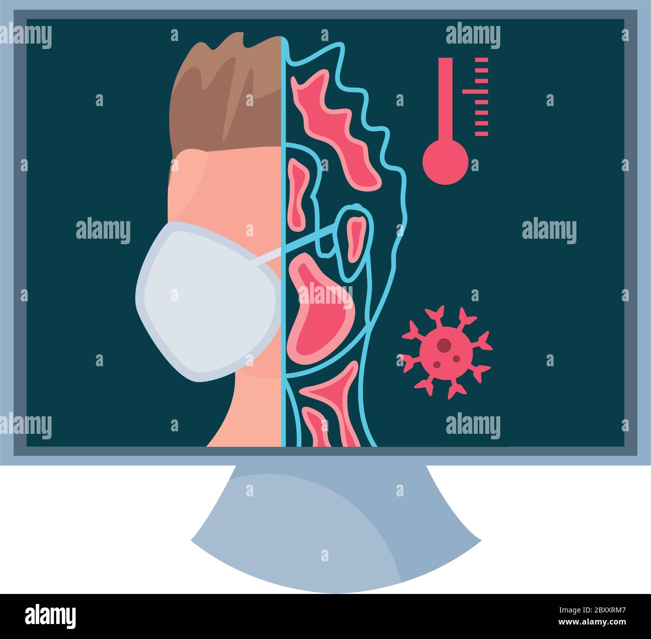 thermal scanner to scan humans on white background vector illustration ...