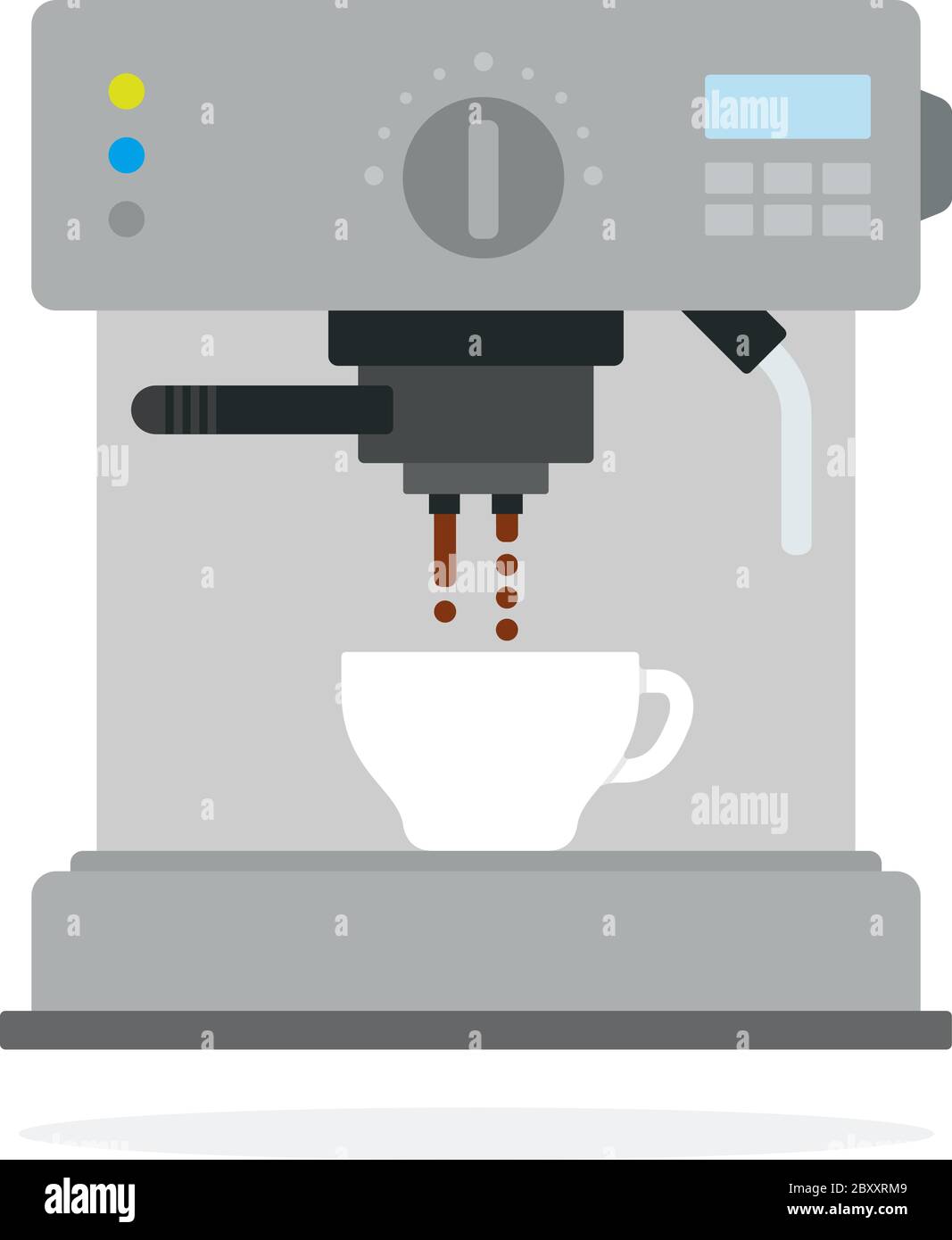 Coffee machine prepares coffee vector flat isolated Stock Vector Image ...