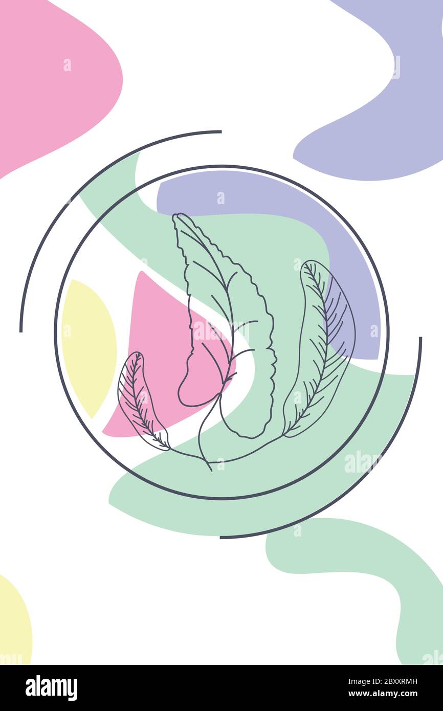 multicolor trendy tropical banner, exotic leaves vector illustration ...