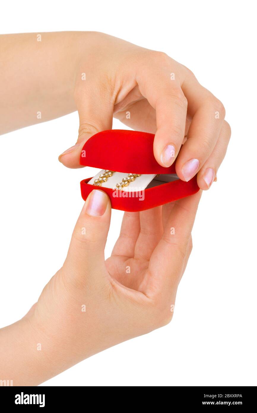 Hands opening gift Stock Photo - Alamy