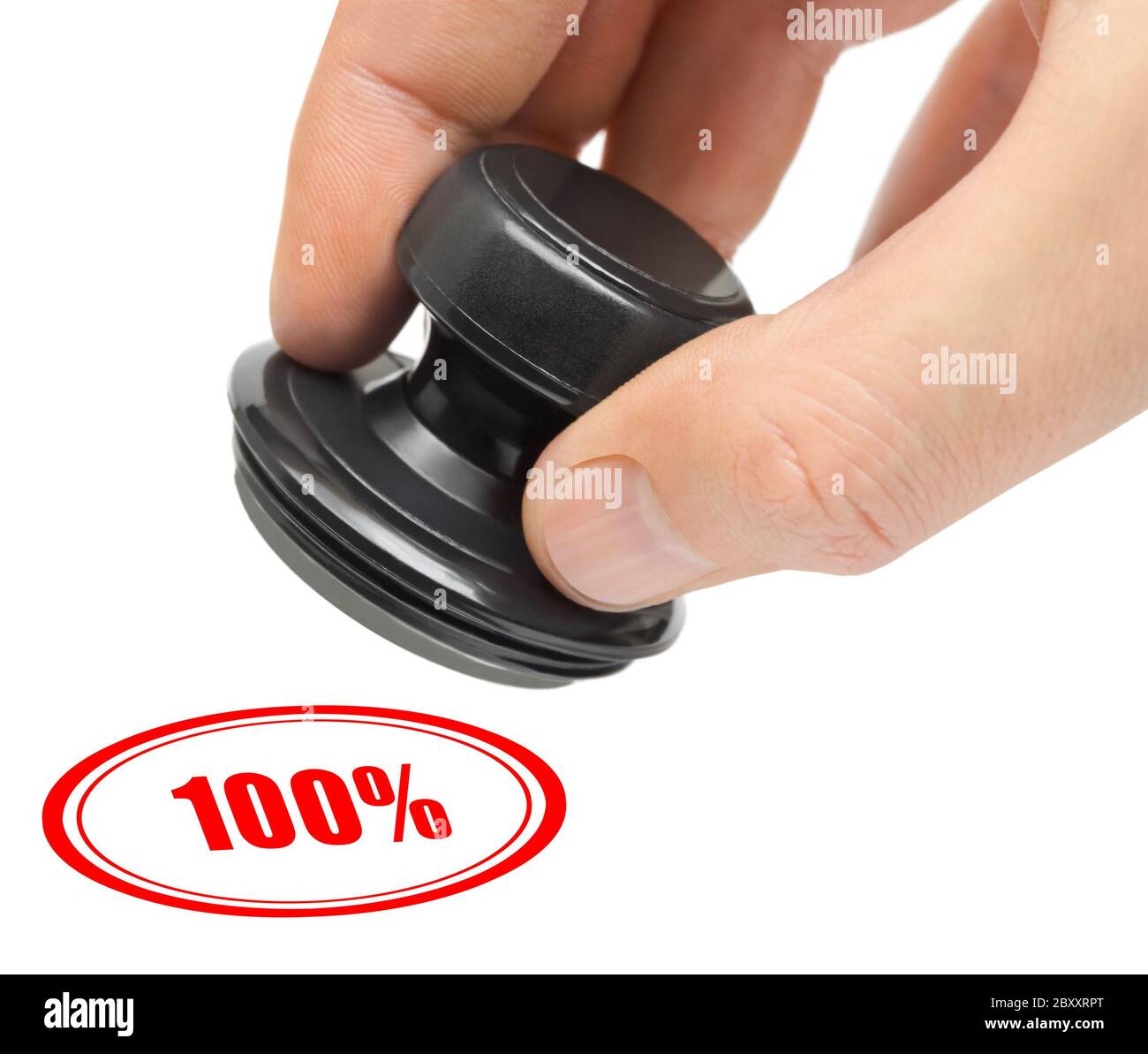Hand and stamp 100 percent Stock Photo - Alamy