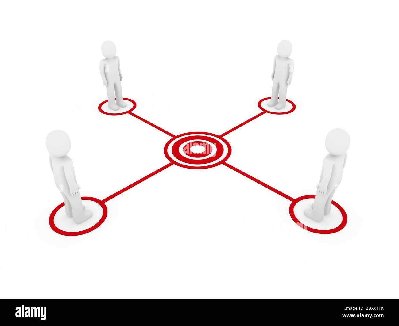 3d men connection red Stock Photo - Alamy