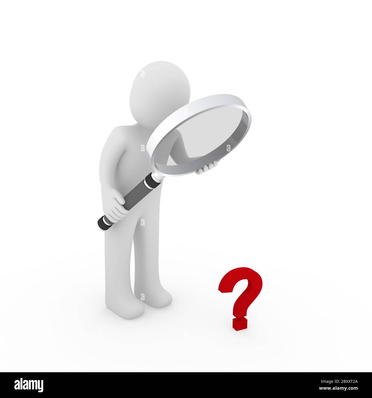 3d magnifying glass question mark red Stock Photo - Alamy