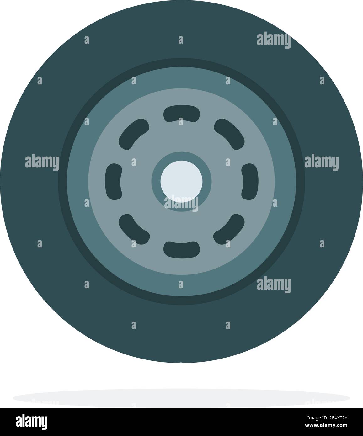Rubber wheel vector flat material design isolated object on white ...