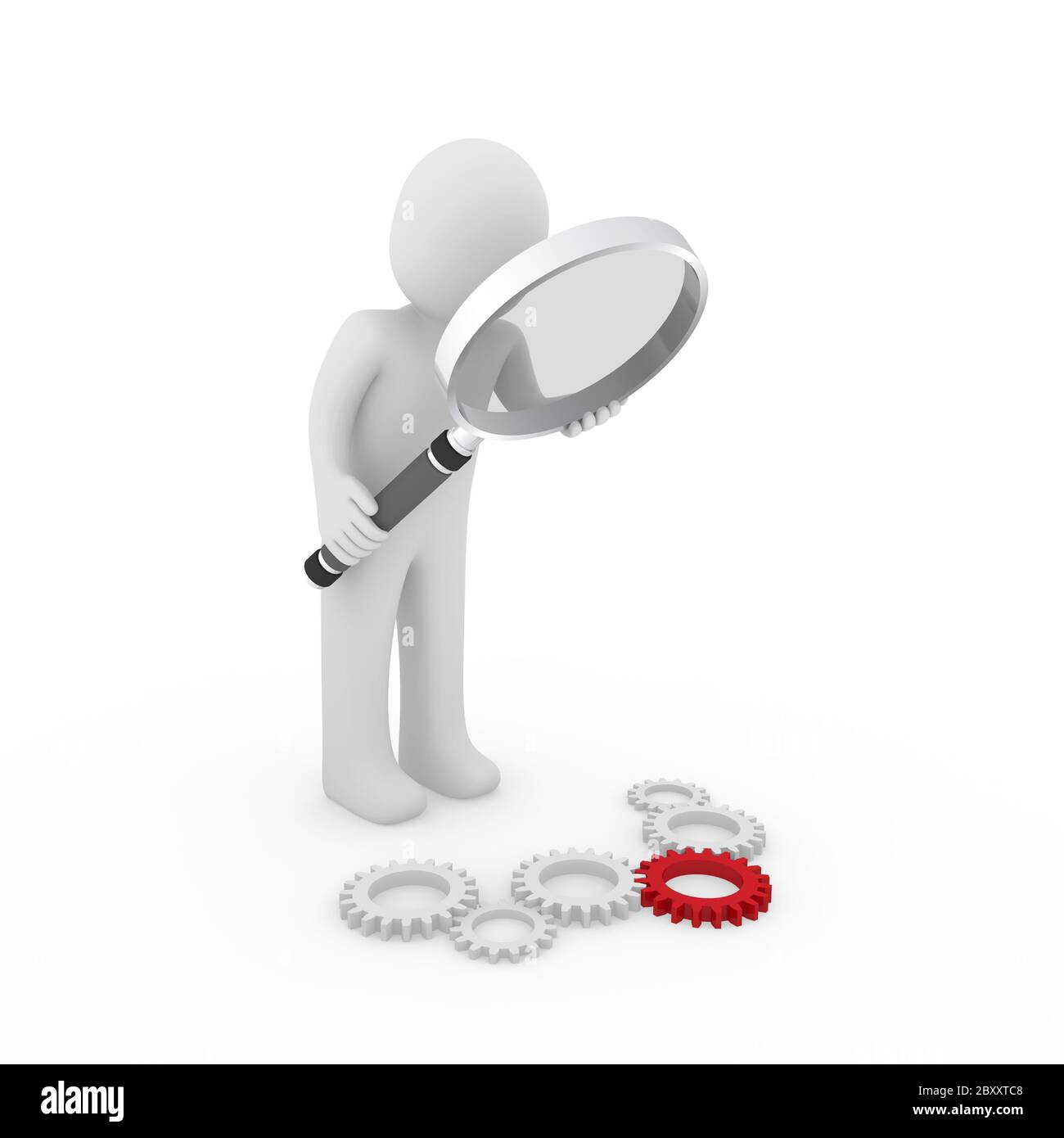 3d loupe gear red Stock Photo - Alamy