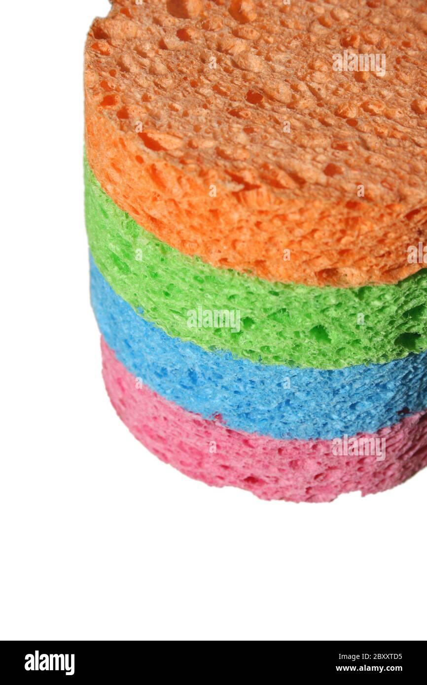 Four color Stacked Sponge background Stock Photo - Alamy