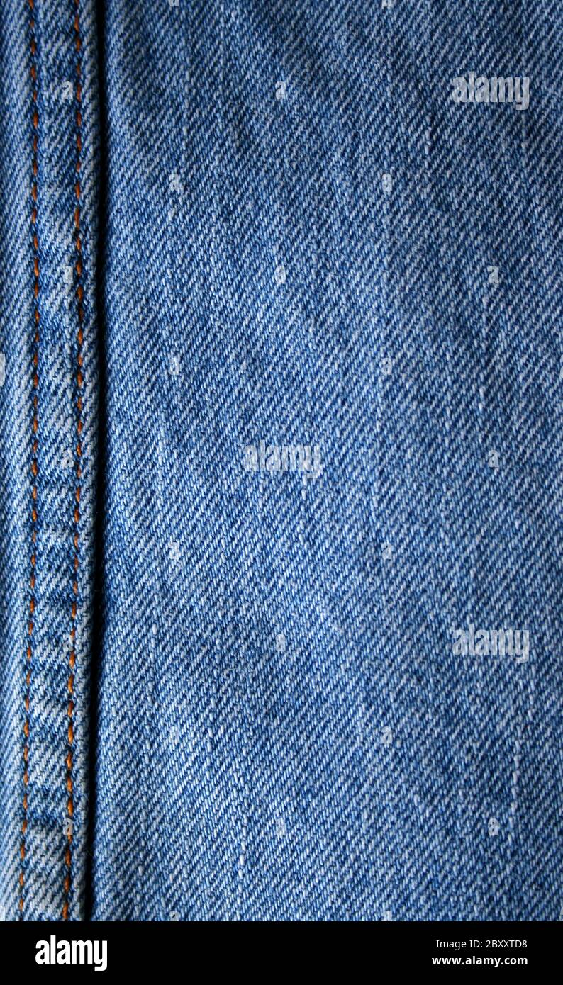 A Blue jeans with seam background Stock Photo - Alamy