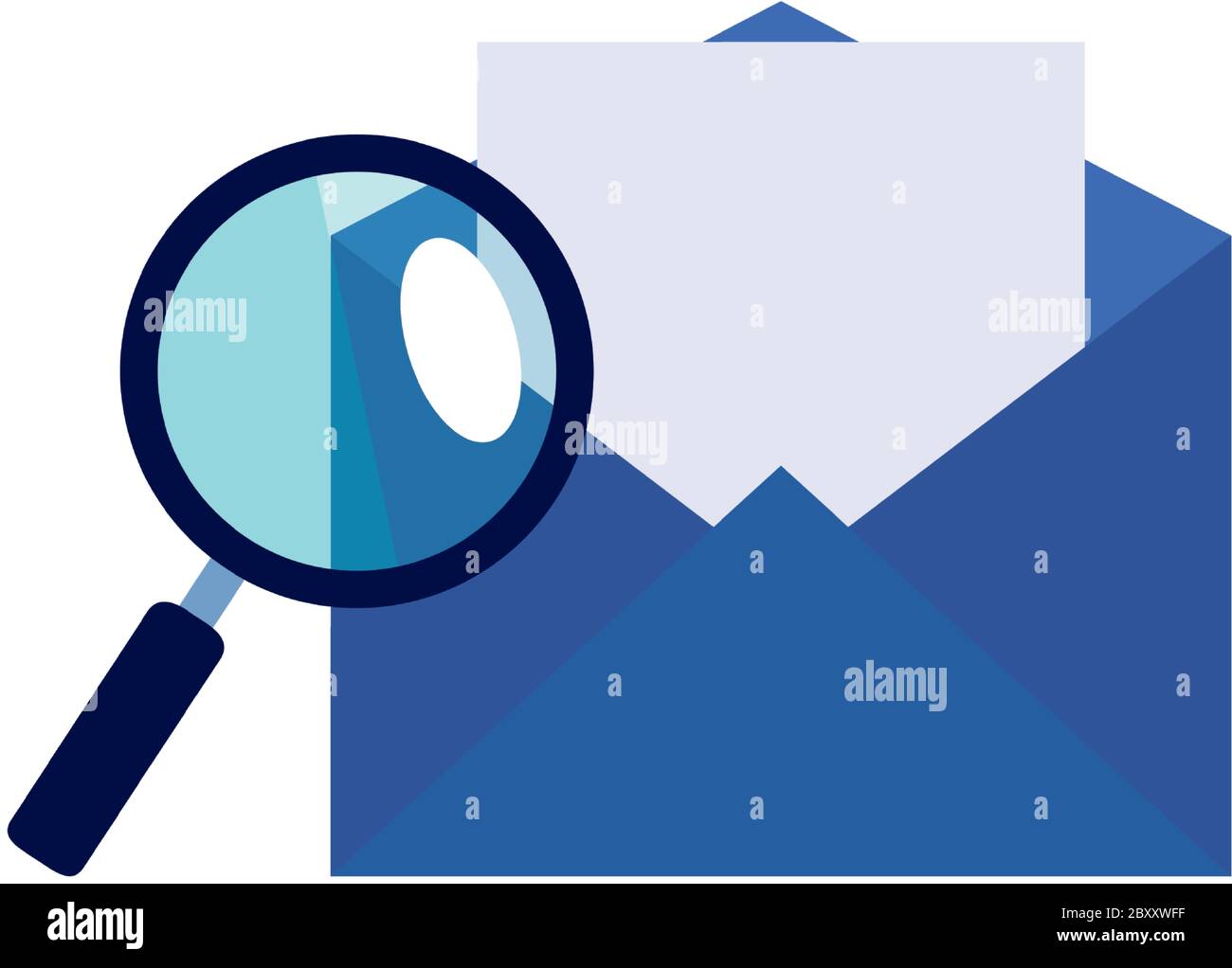 Envelope message and lupe vector design Stock Vector Image & Art - Alamy