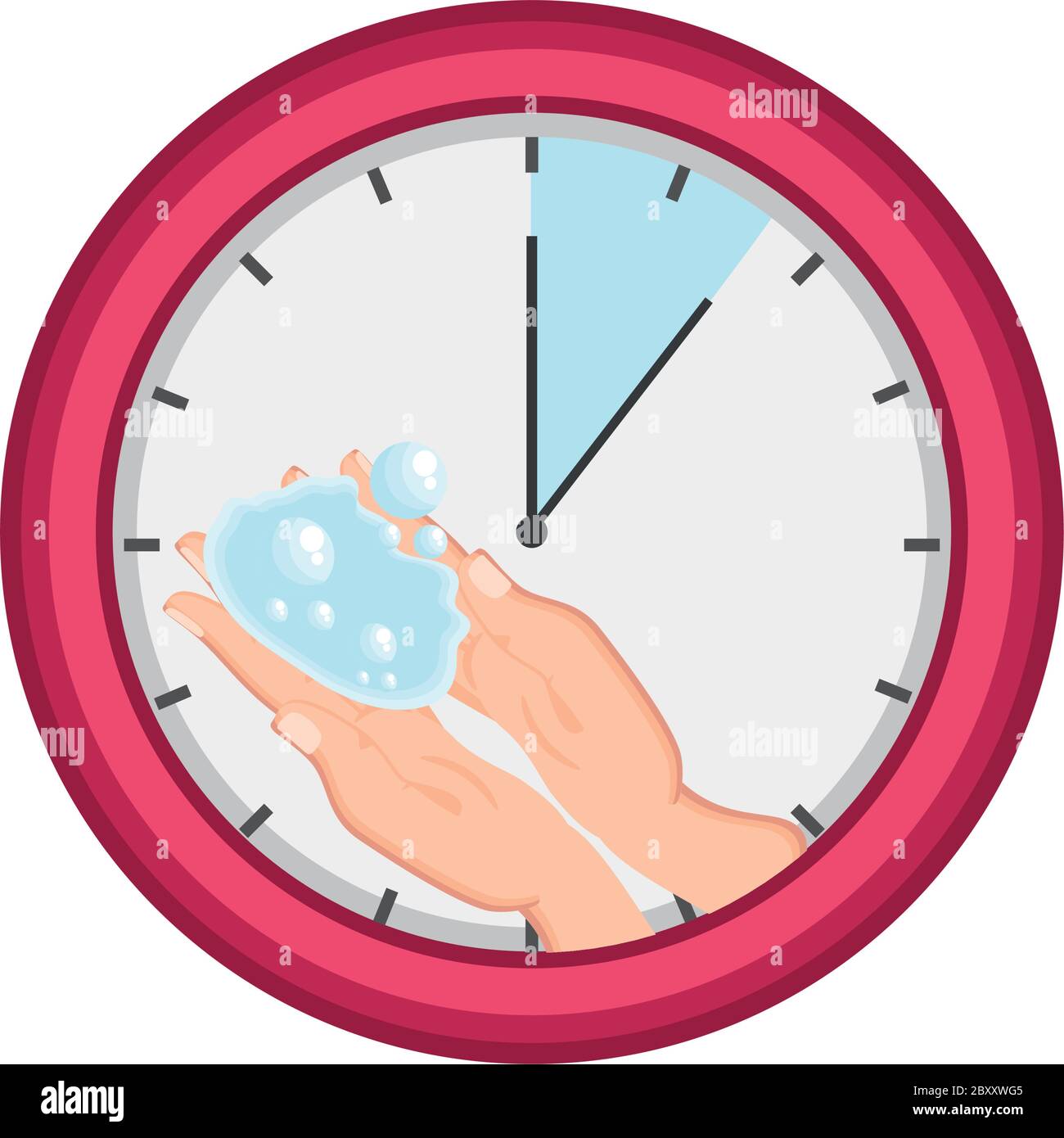 watch with hand washing on white background vector illustration design ...