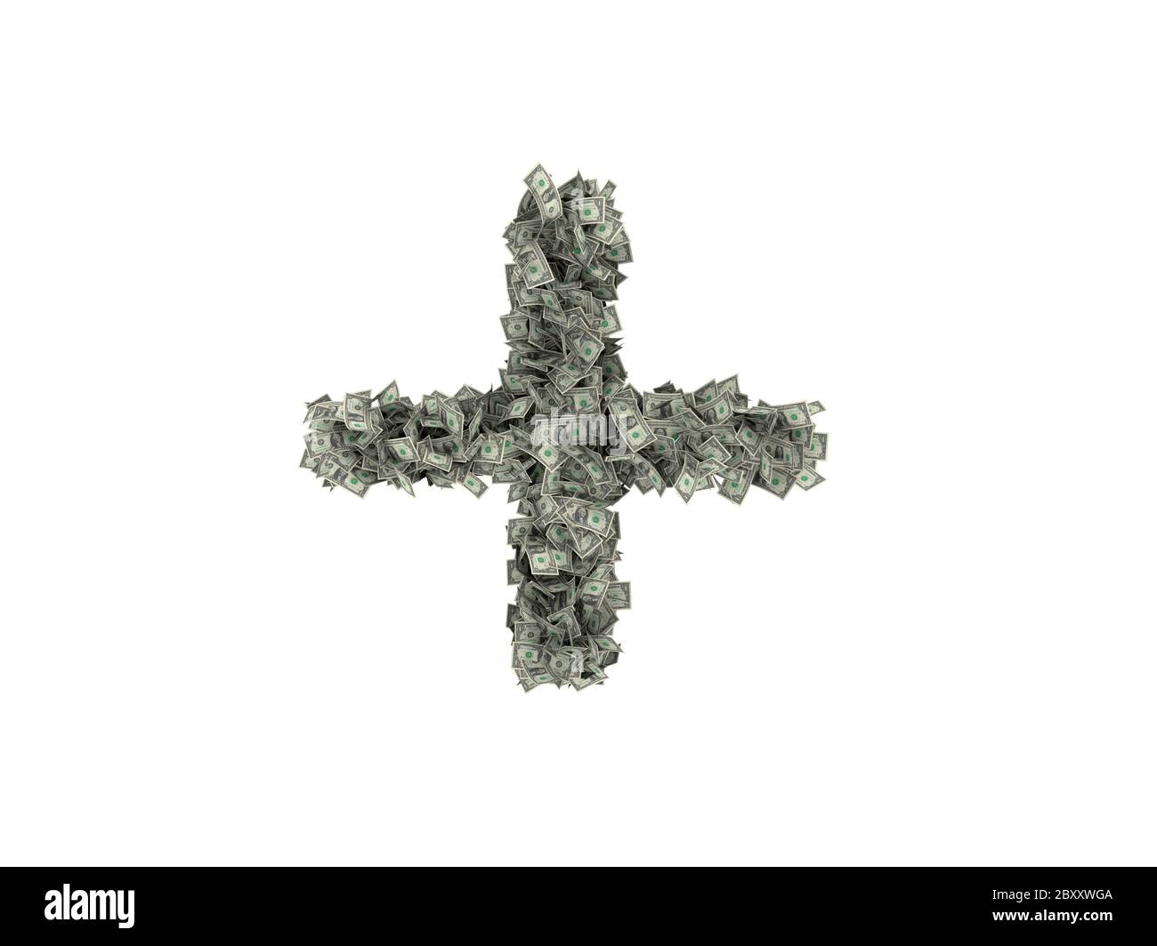 digits and characters from dollars. .isolate on white background. 3d ...