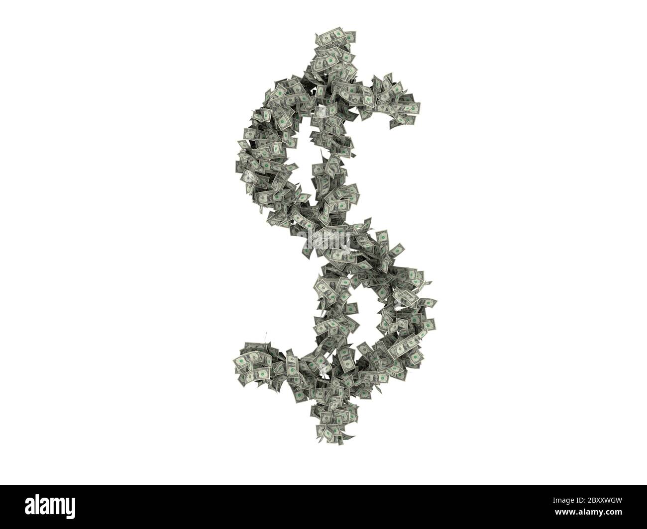 digits and characters from dollars. .isolate on white background. 3d ...
