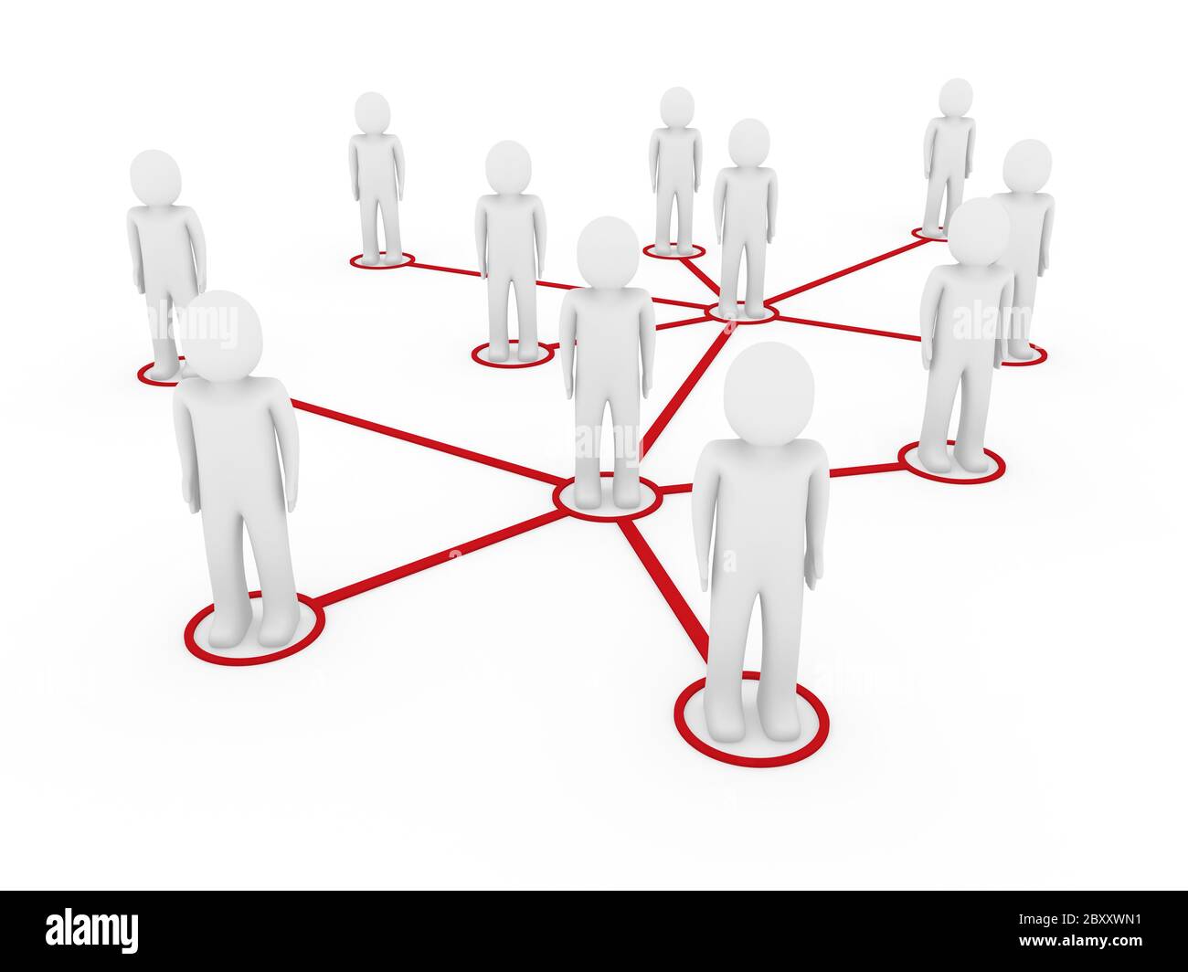 3d men network social red Stock Photo - Alamy