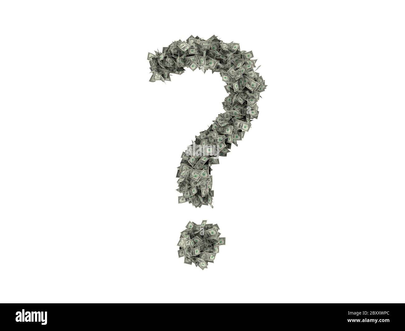 digits and characters from dollars. .isolate on white background. 3d ...