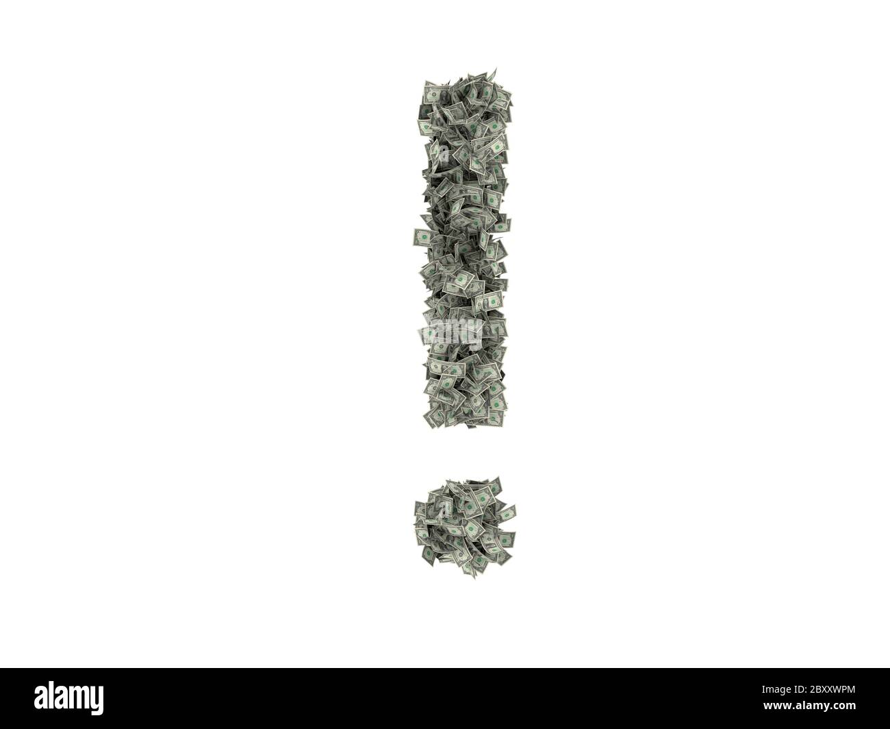 digits and characters from dollars. .isolate on white background. 3d ...