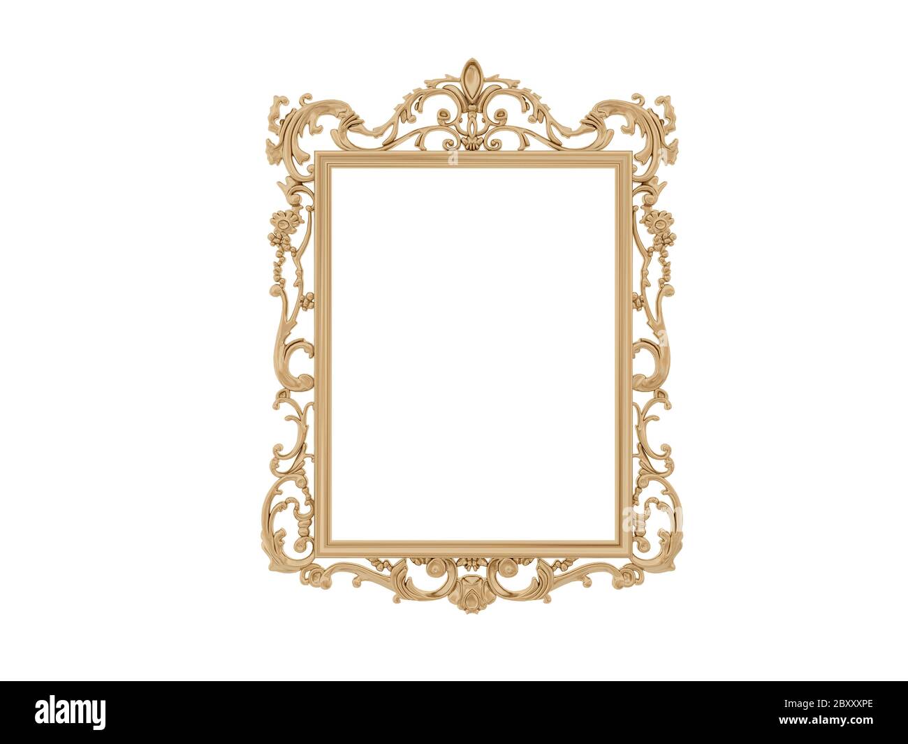 Golden vintage frame. Isolate mirror. Design retro element. physical ...