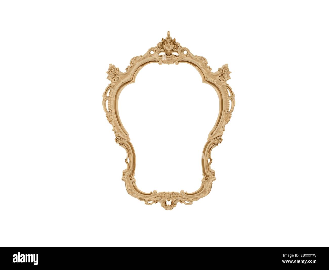 Golden vintage frame. Isolate mirror. Design retro element. physical ...